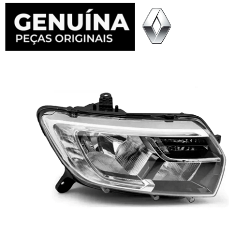 Farol Principal Dir. Renault Logan/Sandero C/ Led H7/H7 Original 2020/ ...